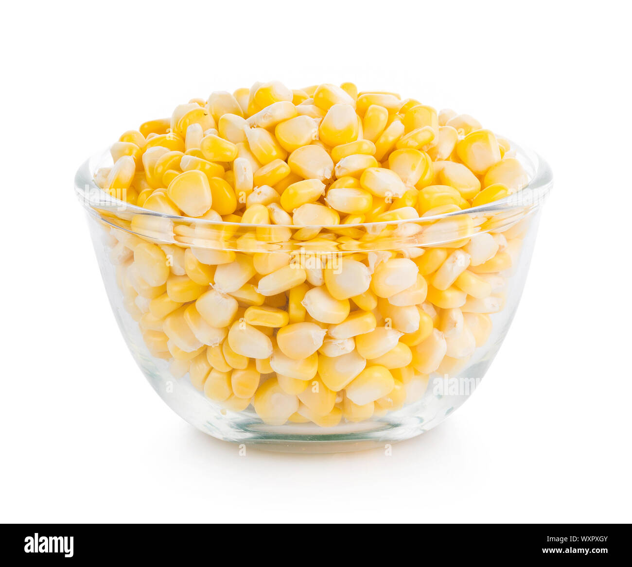 Fresh corn in bowl isolated on white background Stock Photo - Alamy