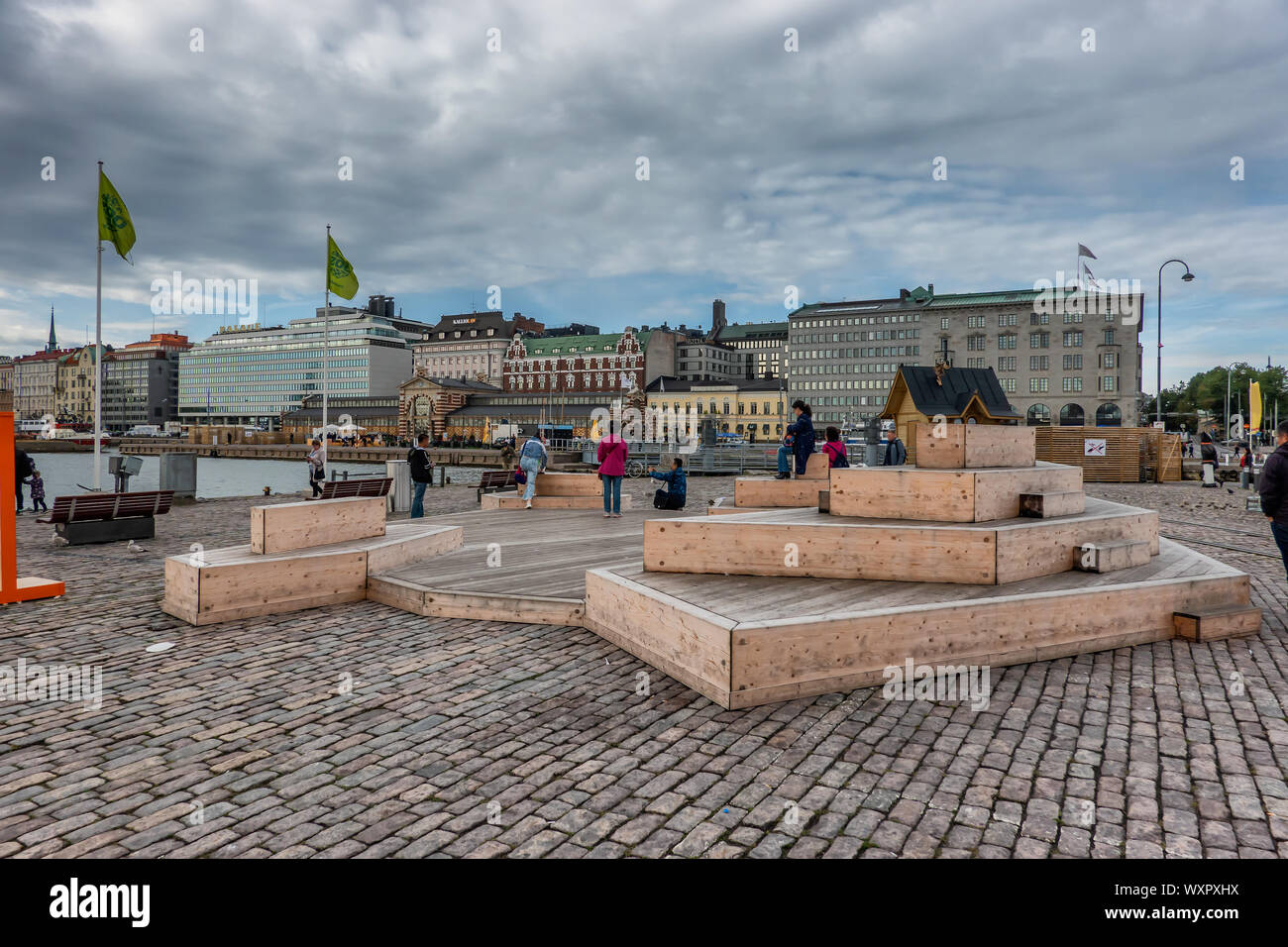 Harbor with ferries in Helsinki, Capital of Finland Stock Photo - Alamy