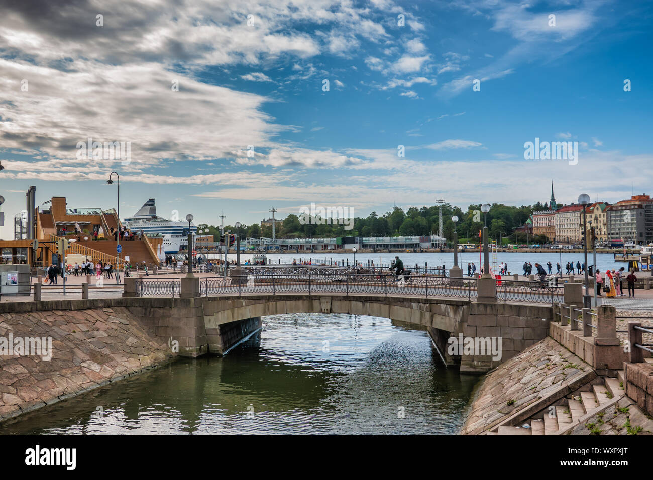 Canal bridge in Helsinki, capital of Finland Stock Photo - Alamy