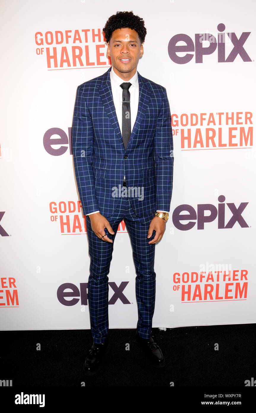 Deric Augustine attends the Godfather of Harlem screening at the Apollo ...