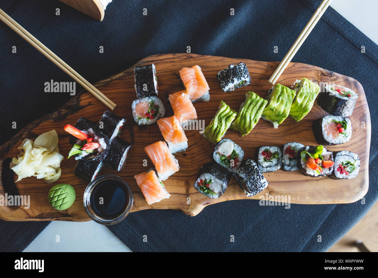 Top view assorted sushi hi-res stock photography and images - Alamy
