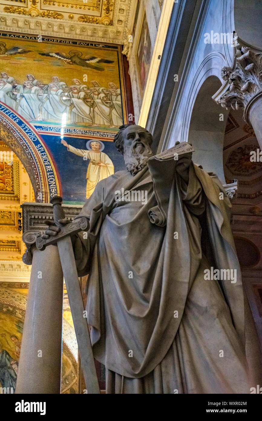 Ancient Mosaics Paul Statue Papal Basilica Saint Paul Beyond Walls ...