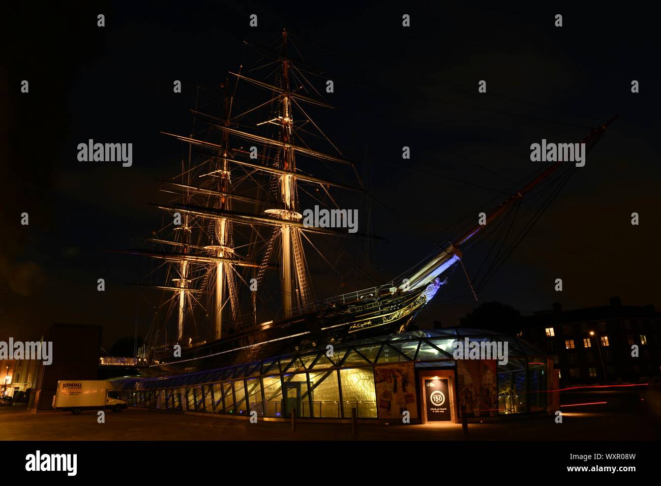 Cutty sark at night Stock Photo - Alamy