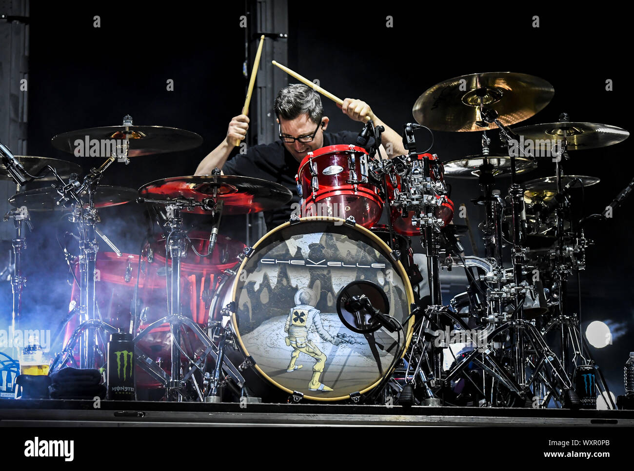 September 16, 2019, Irvine, CA, U.S: Sam Loeffler, Drums with Chevelle ...