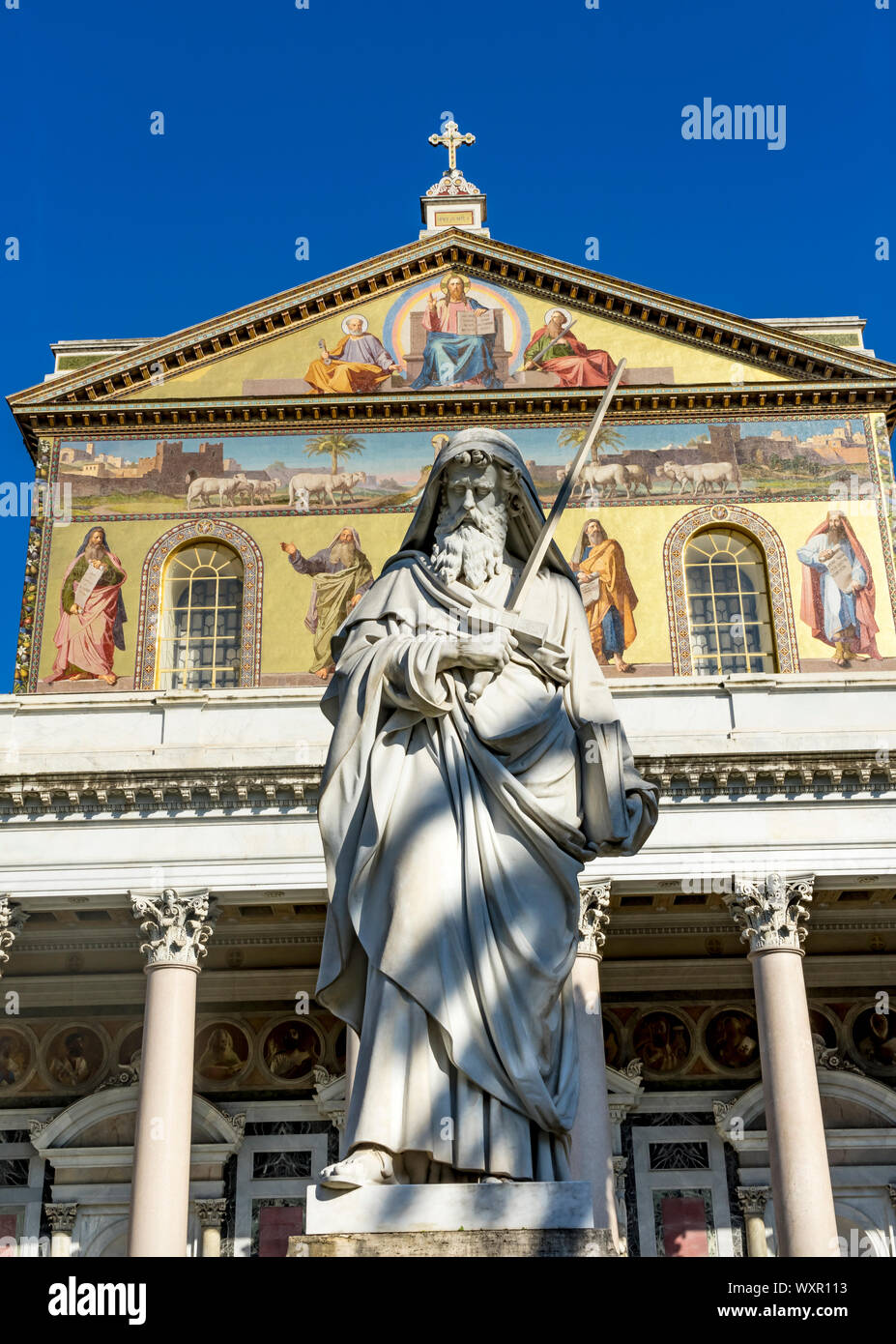 Saint Paul Statue Facade Papal Basilica Saint Paul Beyond Walls ...