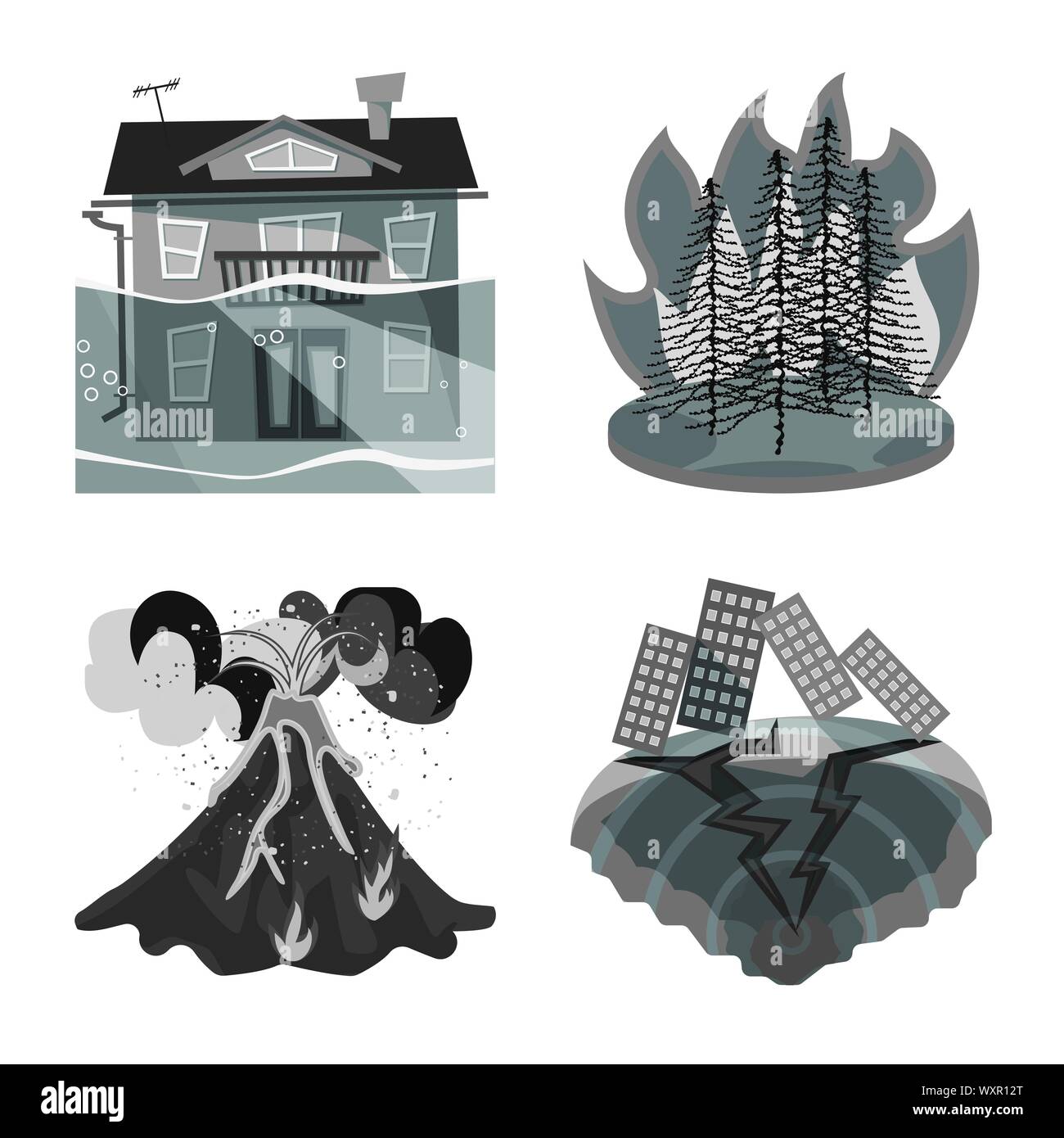 Vector design of nature and apocalypse icon. Set of nature and ...