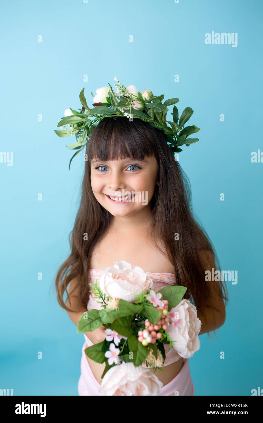 Girl with long hair and crown hi-res stock photography and images - Alamy