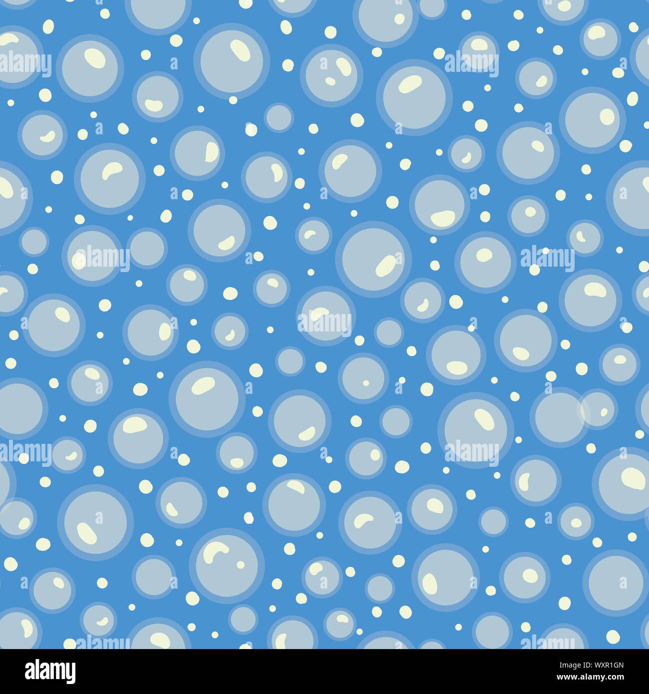 Blue vector repeat pattern with white soap bubble and dots. Japanese ...