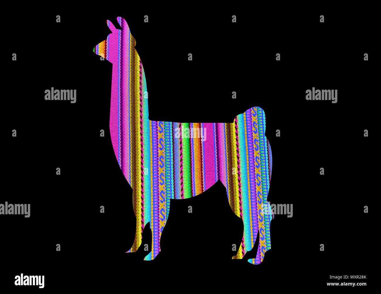 colorful peruvian inka fabric textile, writen in PERU text lima peru ...