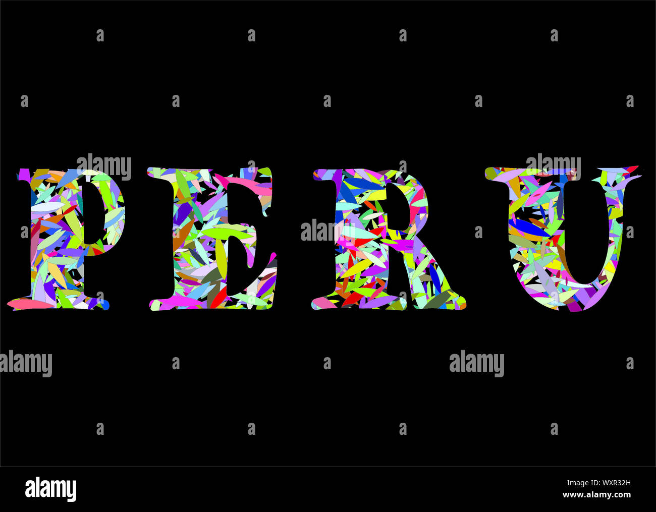 colorful peruvian inka fabric textile, writen in PERU text lima peru ...