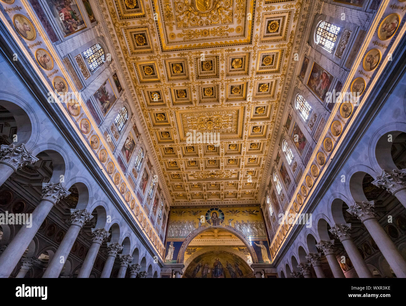 Long Columns Nave Paul Tomb Papal Basilica Saint Paul Beyond Walls ...