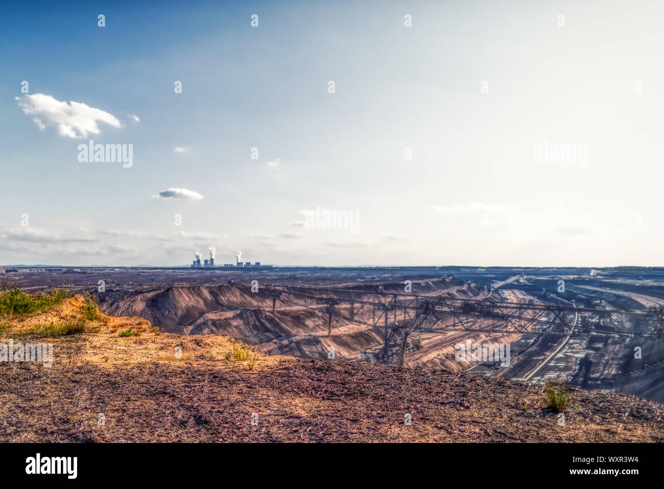 Coal mining with heavy excavator in germany, Boxberg Power Station in ...