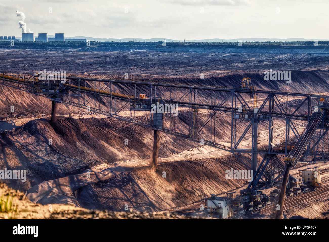 Coal mining with heavy excavator in germany, Boxberg Power Station in ...