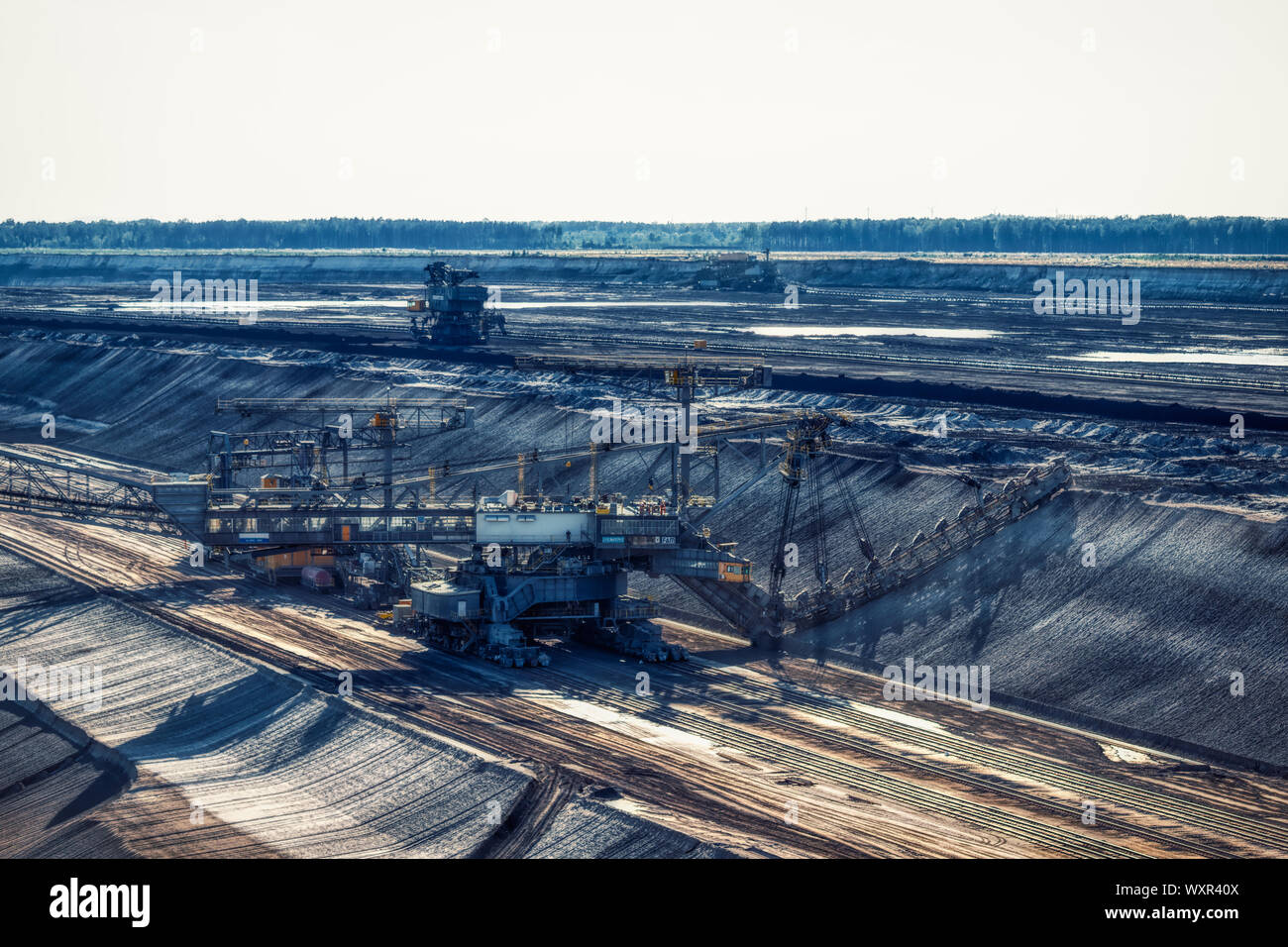 Coal mining with heavy excavator in germany, Boxberg Power Station in ...