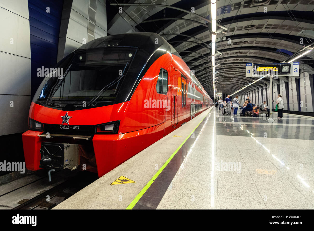 Russia Moscow 2019-06-17 Modern double decker Stadler aeroexpress ...