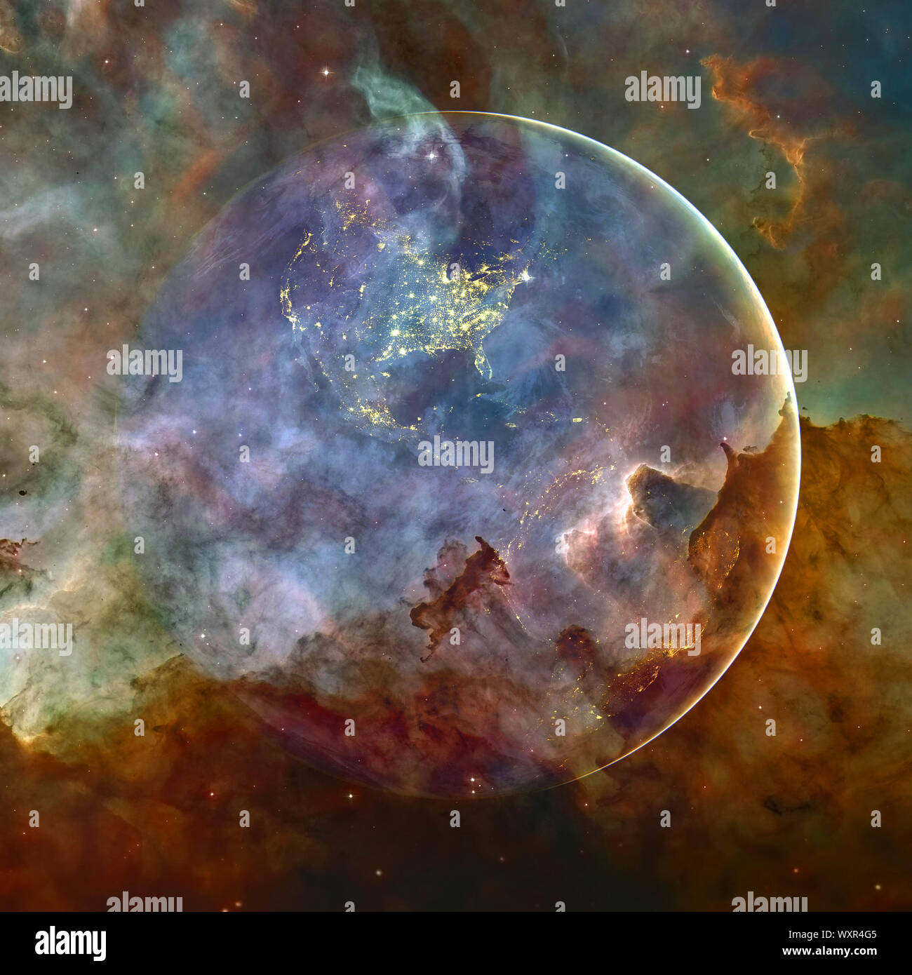 Beautiful view of earth from space. Elements of this image furnished by ...