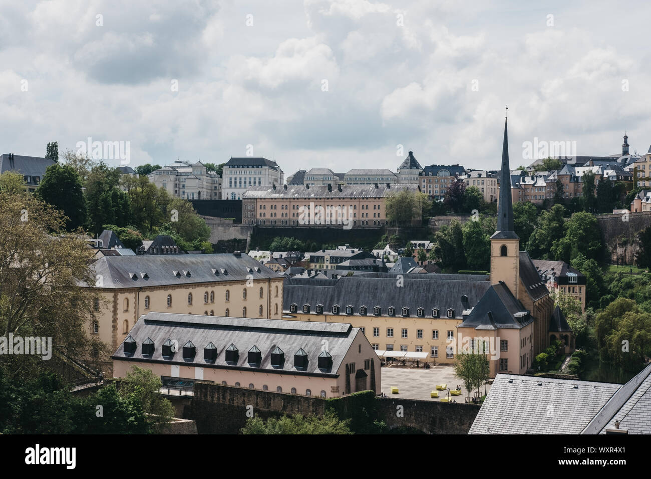 Luxembourg City,Luxembourg - May 19, 2019: Skyline and rooftops of ...