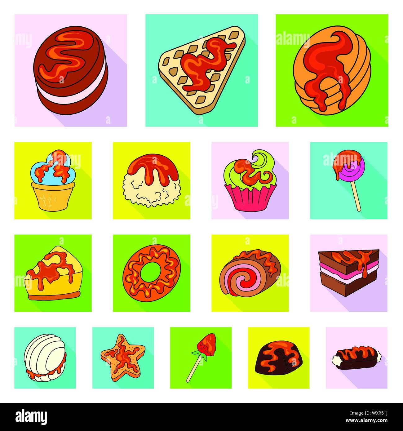 Vector design of confectionery and culinary logo. Collection of ...