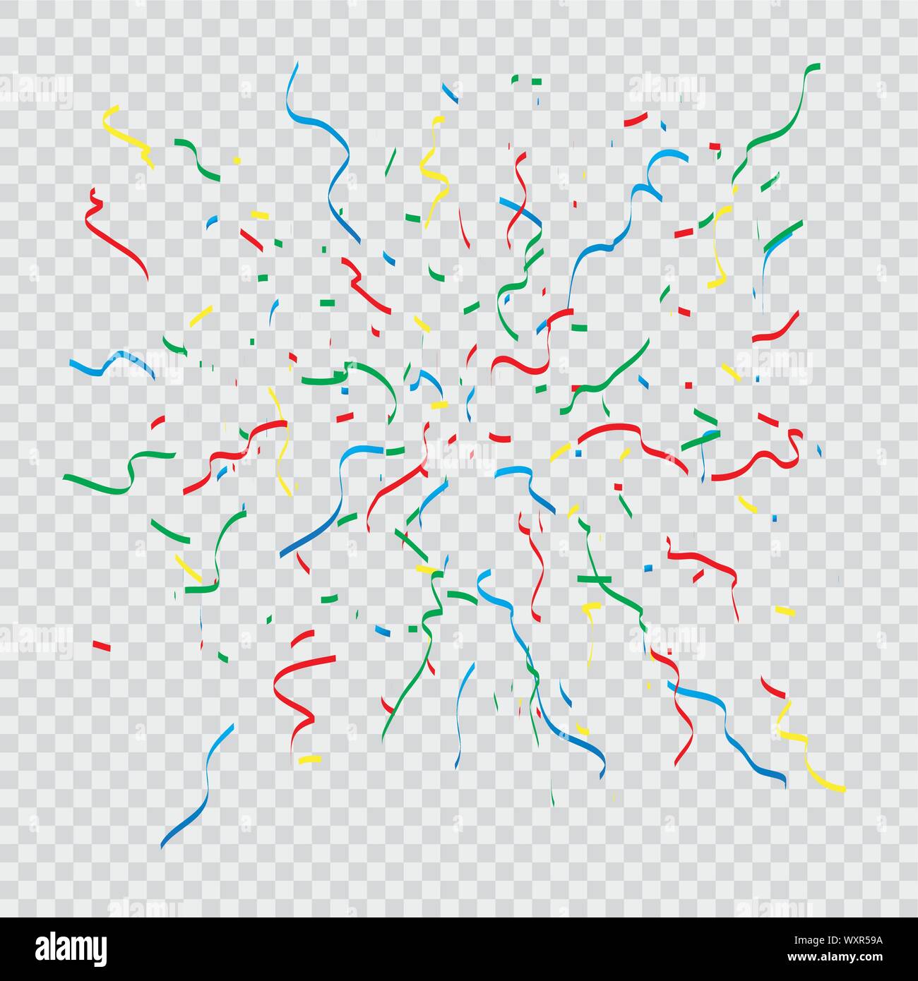 Colorful bright confetti isolated on transparent background. Festive vector illustration Stock ...