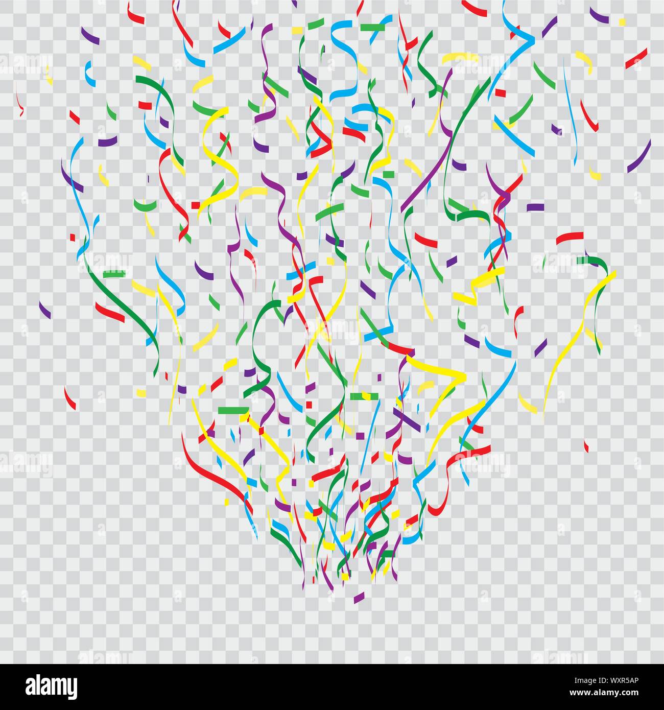 Colorful bright confetti isolated on transparent background. Festive vector illustration Stock ...