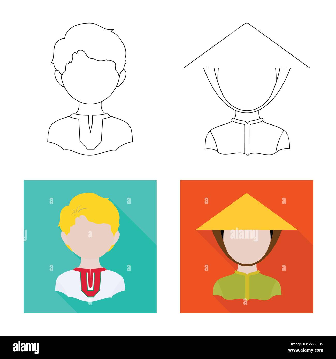 Vector design of imitator and resident sign. Collection of imitator and ...