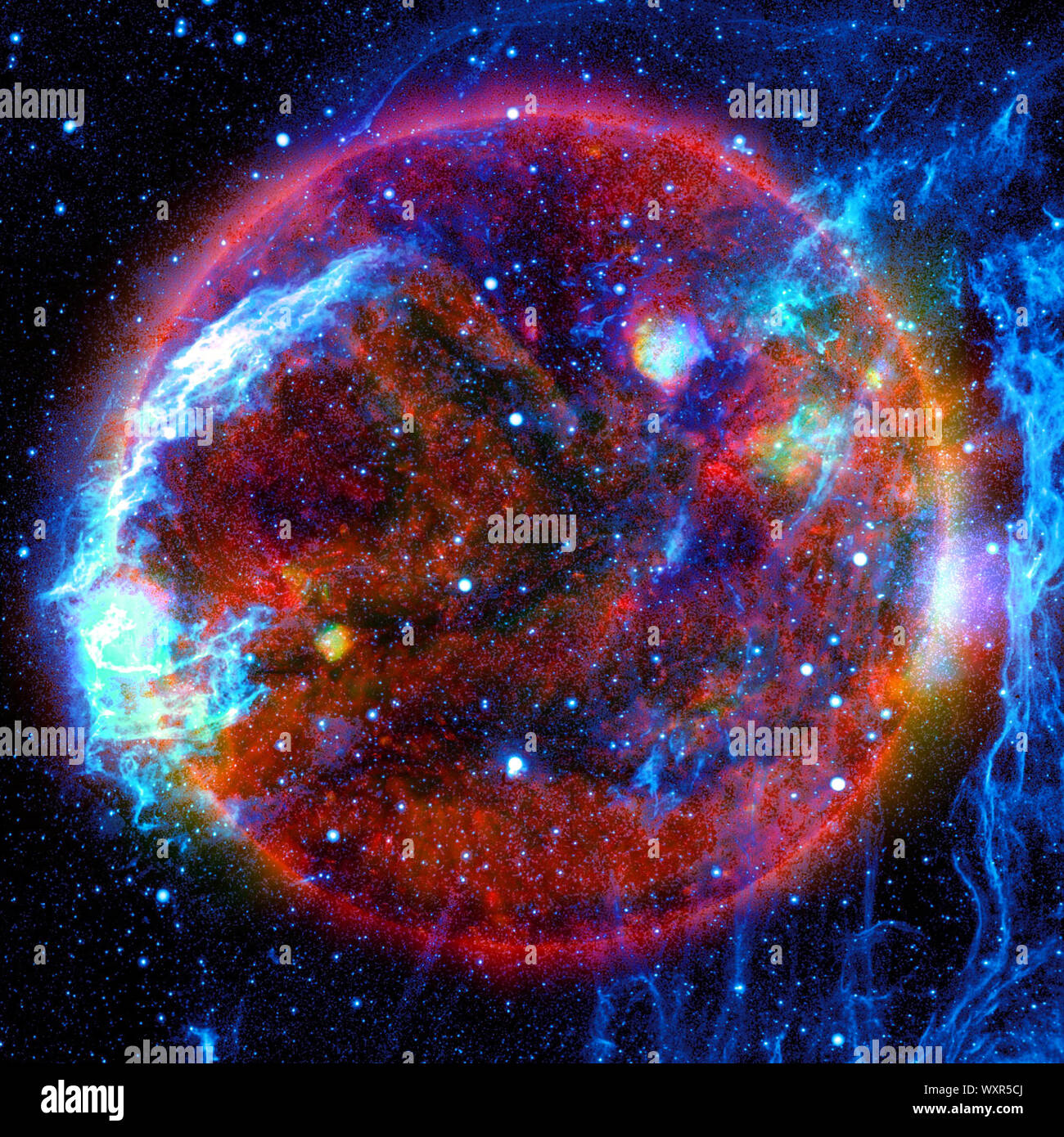 Extremely hot star. Flaring of Sun. Beauty of endless universe ...