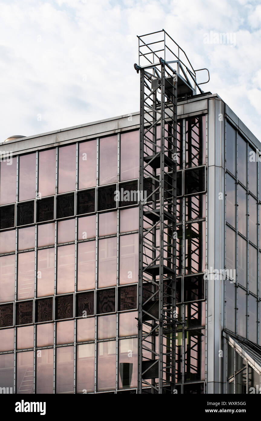 office building in business district with permanently installed facade ...