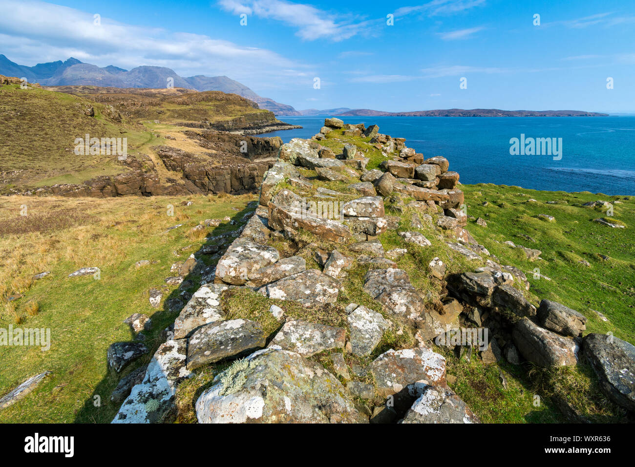 The dun or hill fort at Rubha an Dùnain, Minginish, Isle of Skye ...