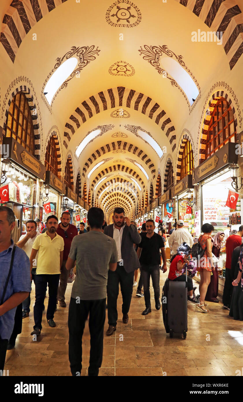 tourists walking inside the Grand Bazaar of Istanbul Turkey Stock Photo ...