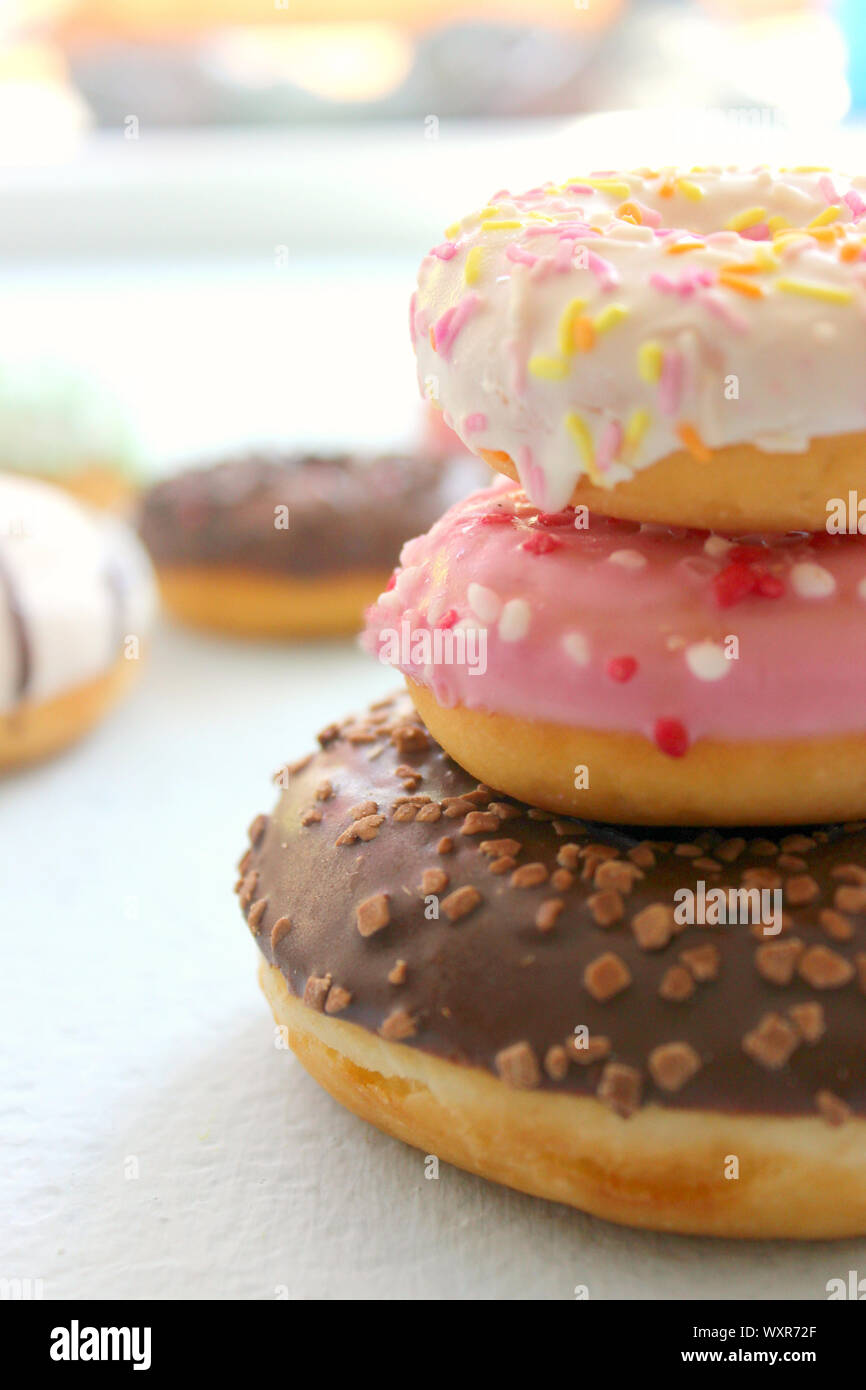Assorted colorful donuts close-up. Photos of different donuts Stock ...