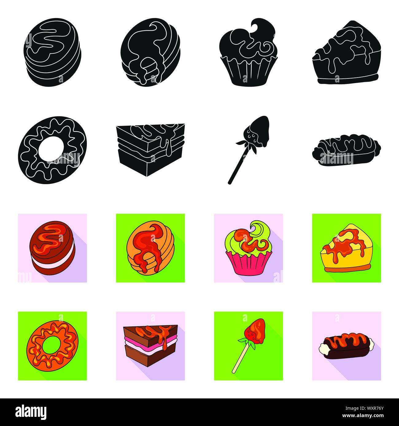 Vector design of confectionery and culinary logo. Set of confectionery ...