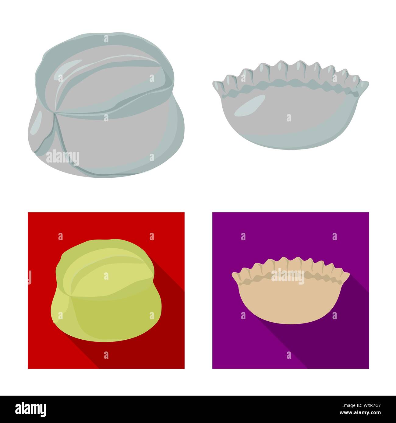 Vector illustration of products and cooking icon. Collection of ...