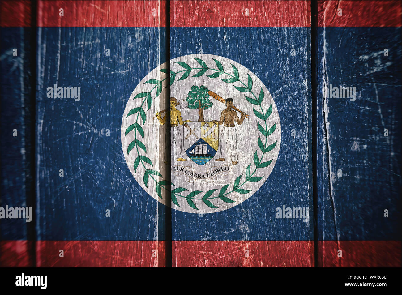 Flag of Belize, background of wood Stock Photo - Alamy