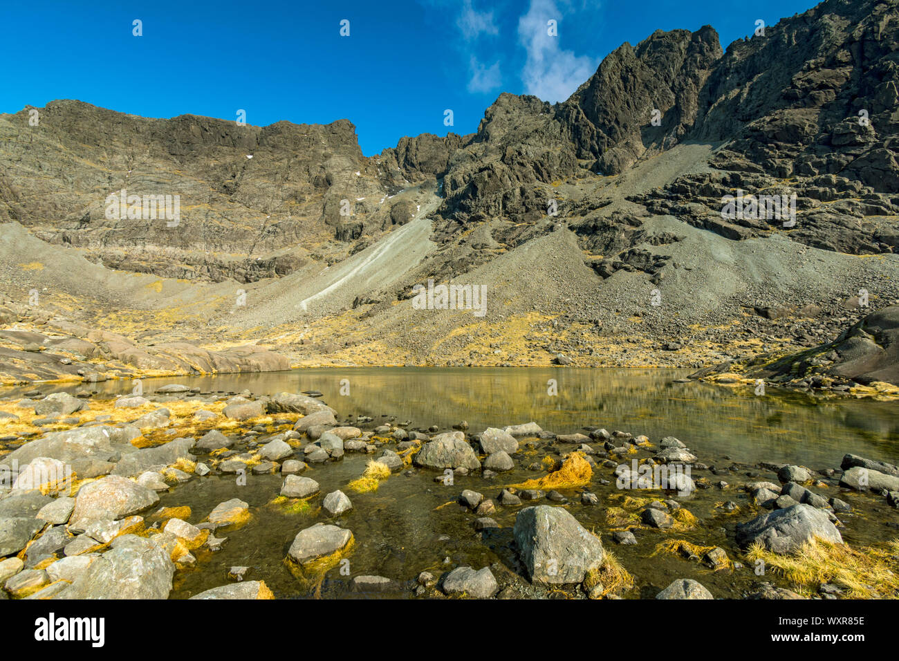 The lower section of the Great Stone Shoot over the lochan in Coire ...