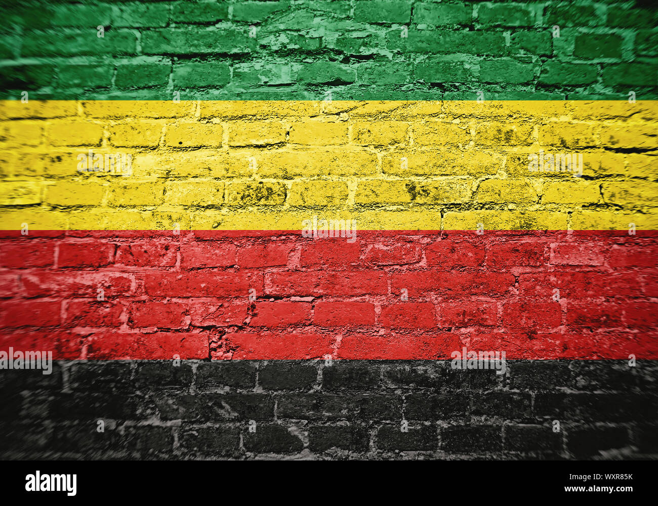 Flags of The Bamileke Confederation, background brick, dirty Stock ...