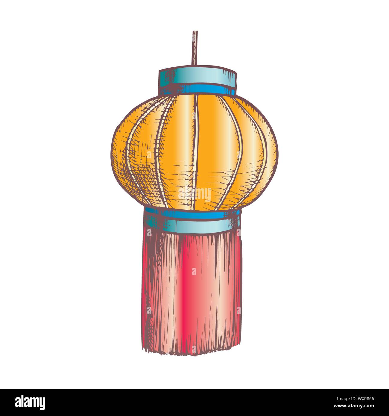 Chinese Lantern Cultural Decoration Color Vector Stock Vector Image ...