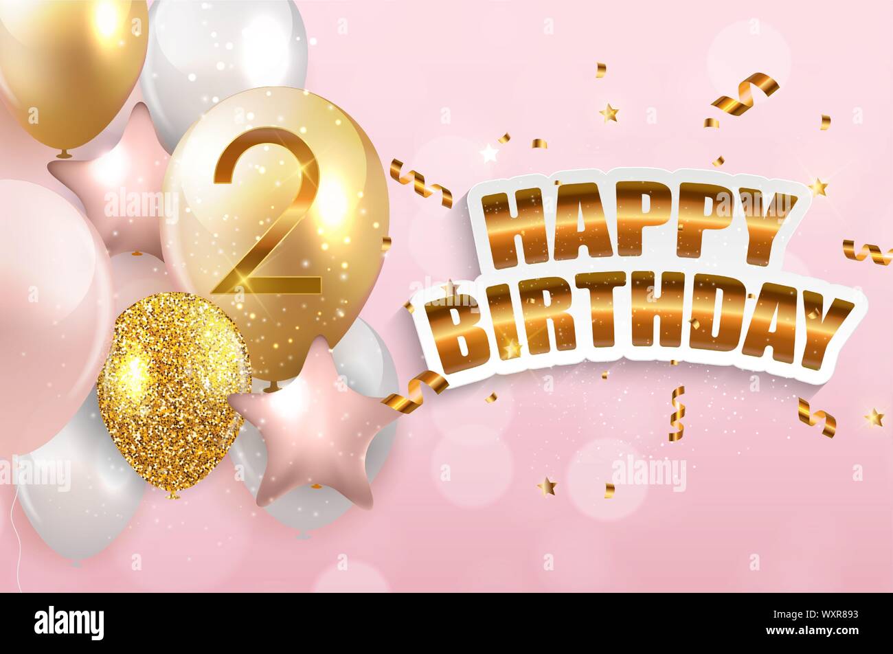 Template 2 Years Anniversary Congratulations, Greeting Card with ...