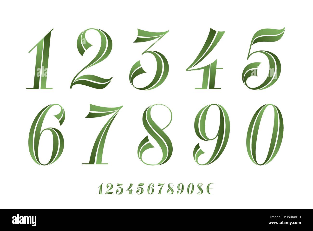 Numbers Font. Classical geometric design of numbers Stock Vector Image ...