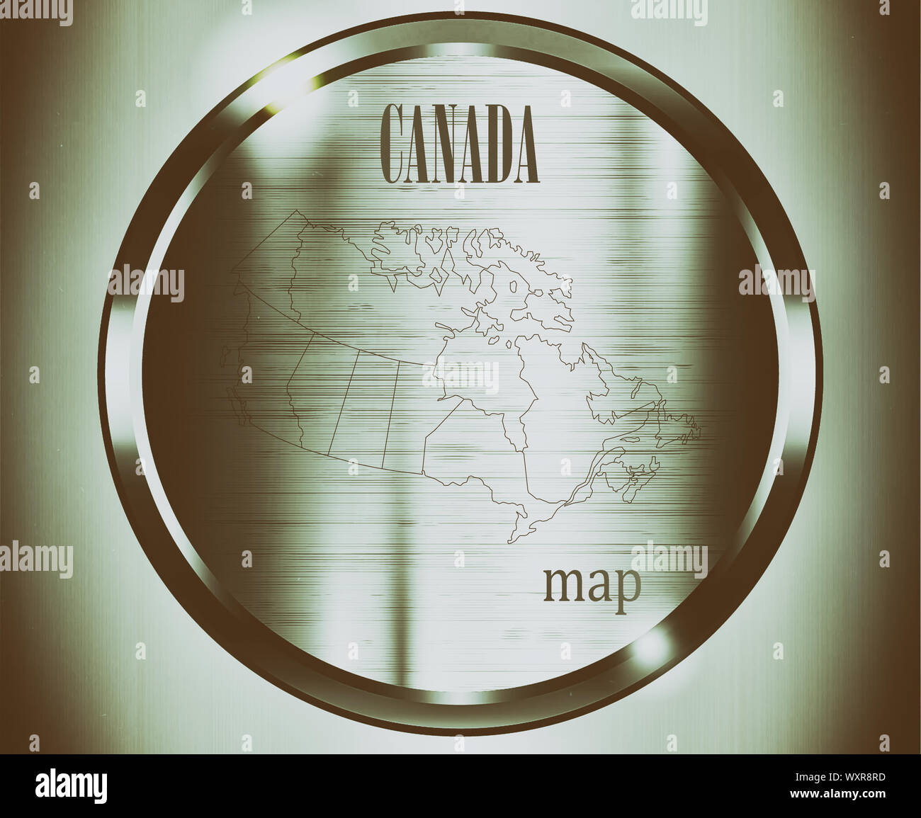 Canada map on metal background, texture, blurred image, illustration ...