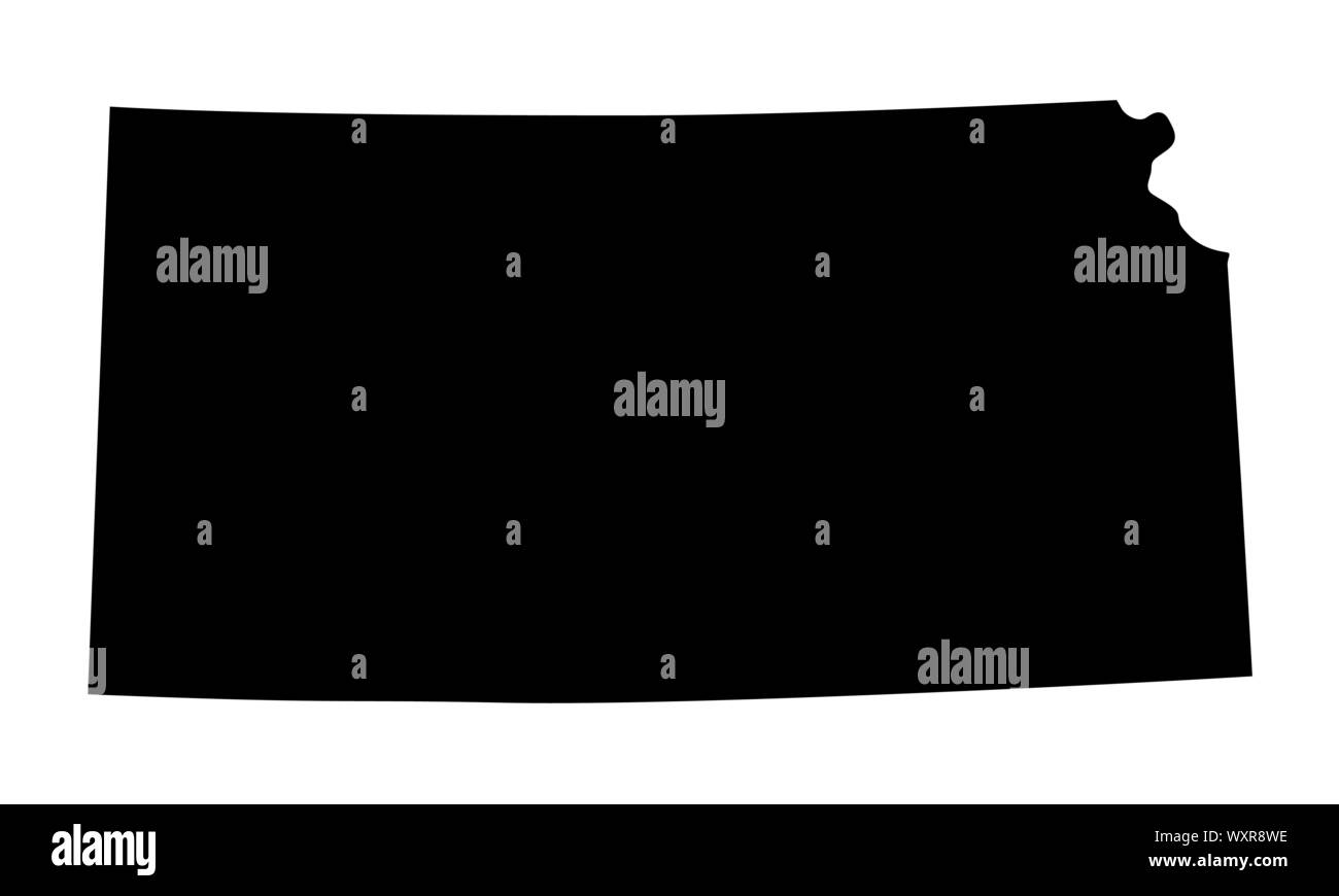 Kansas State silhouette map Stock Vector Image & Art - Alamy