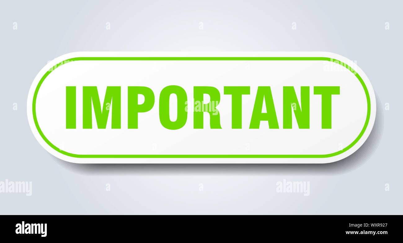 important sign. important rounded green sticker. important Stock Vector ...