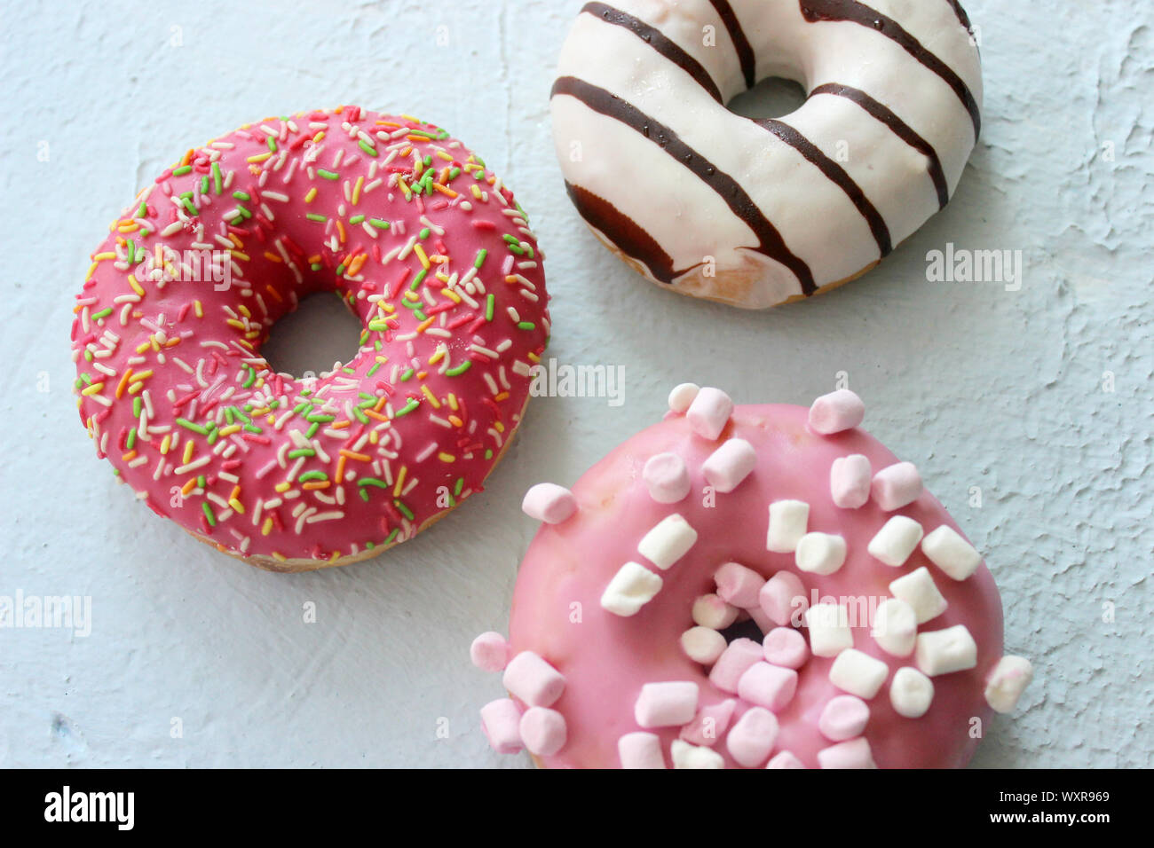 Assorted colorful donuts close-up. Photos of different donuts Stock ...