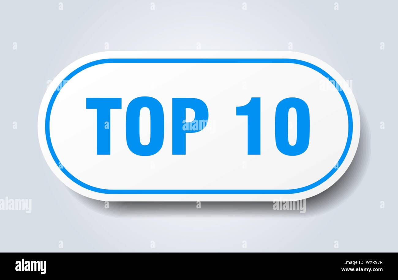 top 10 sign. top 10 rounded blue sticker. top 10 Stock Vector Image ...
