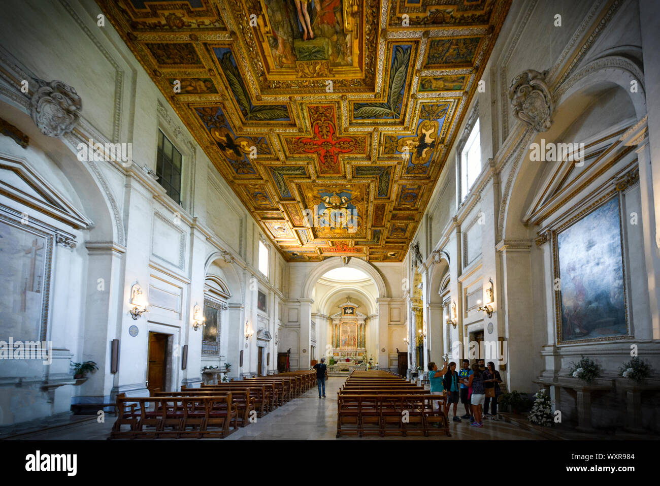 Interior of Saint Sebastian Church at the Catacombs of San Sebastiano ...