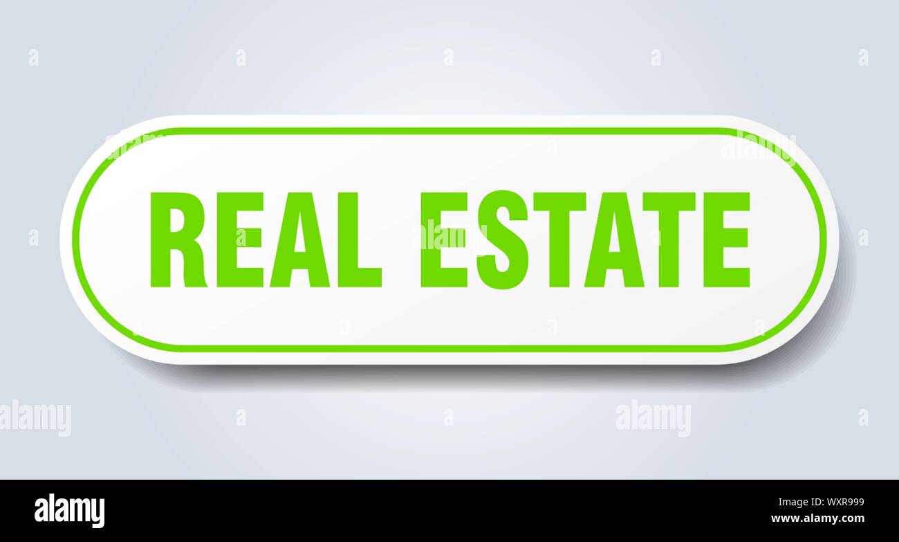 real estate sign. real estate rounded green sticker. real estate Stock ...