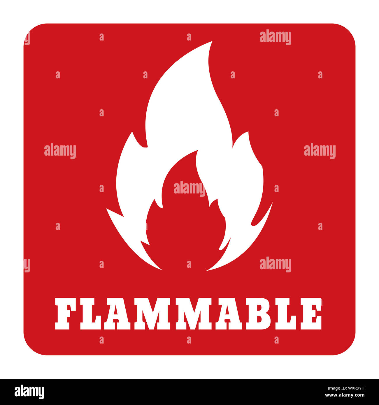 flammable icon red sign label Stock Photo - Alamy