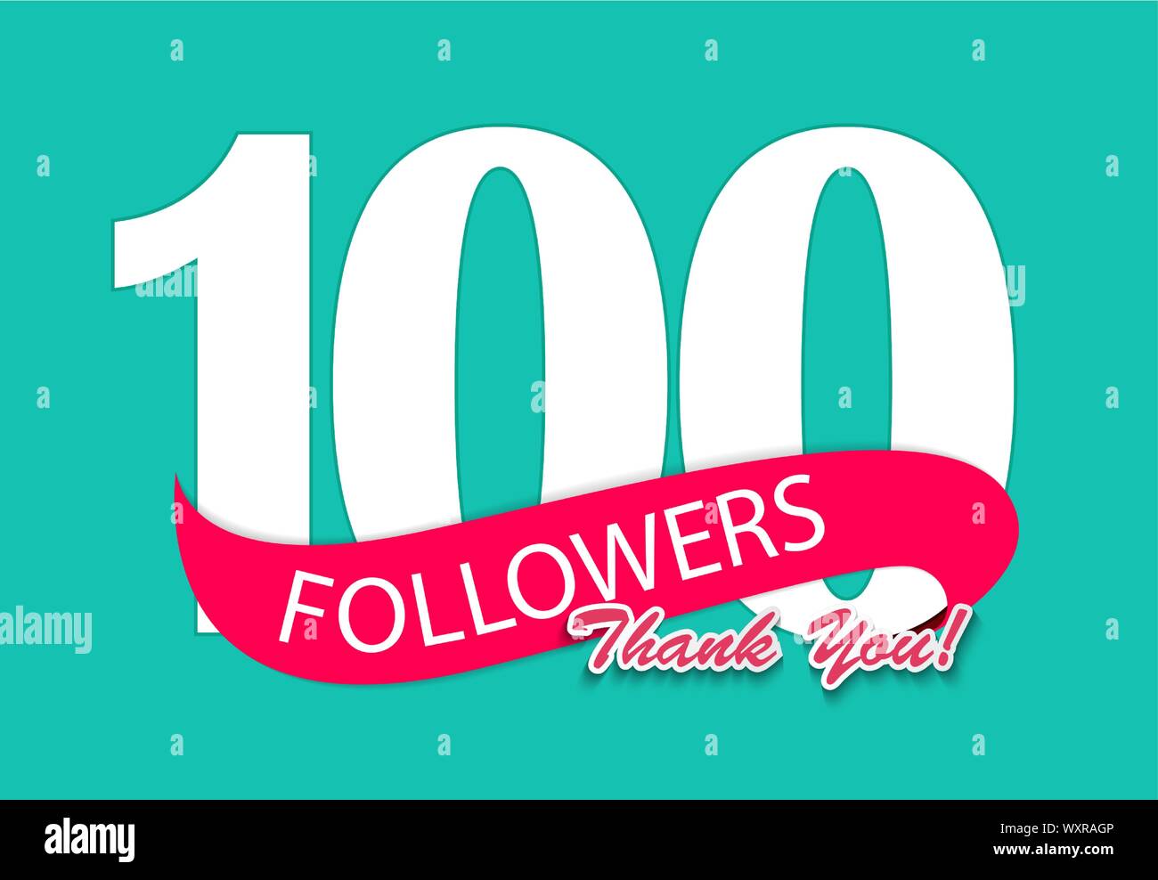 100 Followers, Thank you Background for Social Network friends. Vector ...