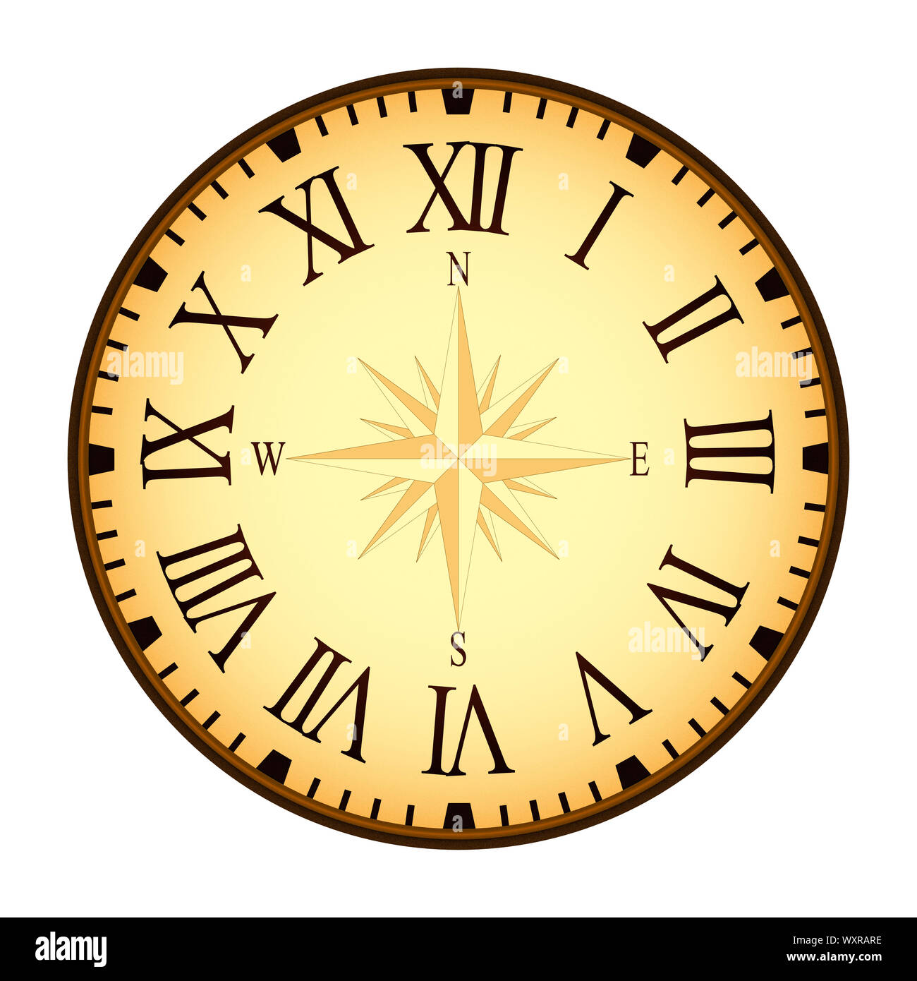 Vintage Clock - Graphic with hour and minute watch hand Stock Photo - Alamy
