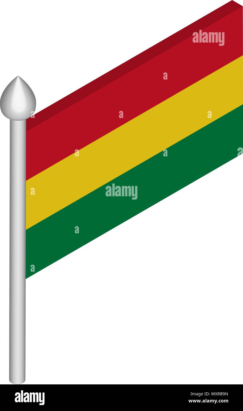 Isometric Illustration of Flagpole with Bolivia Flag Stock Vector Image & Art - Alamy