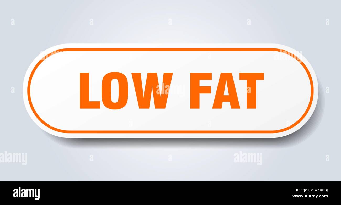 low fat sign. low fat rounded orange sticker. low fat Stock Vector ...